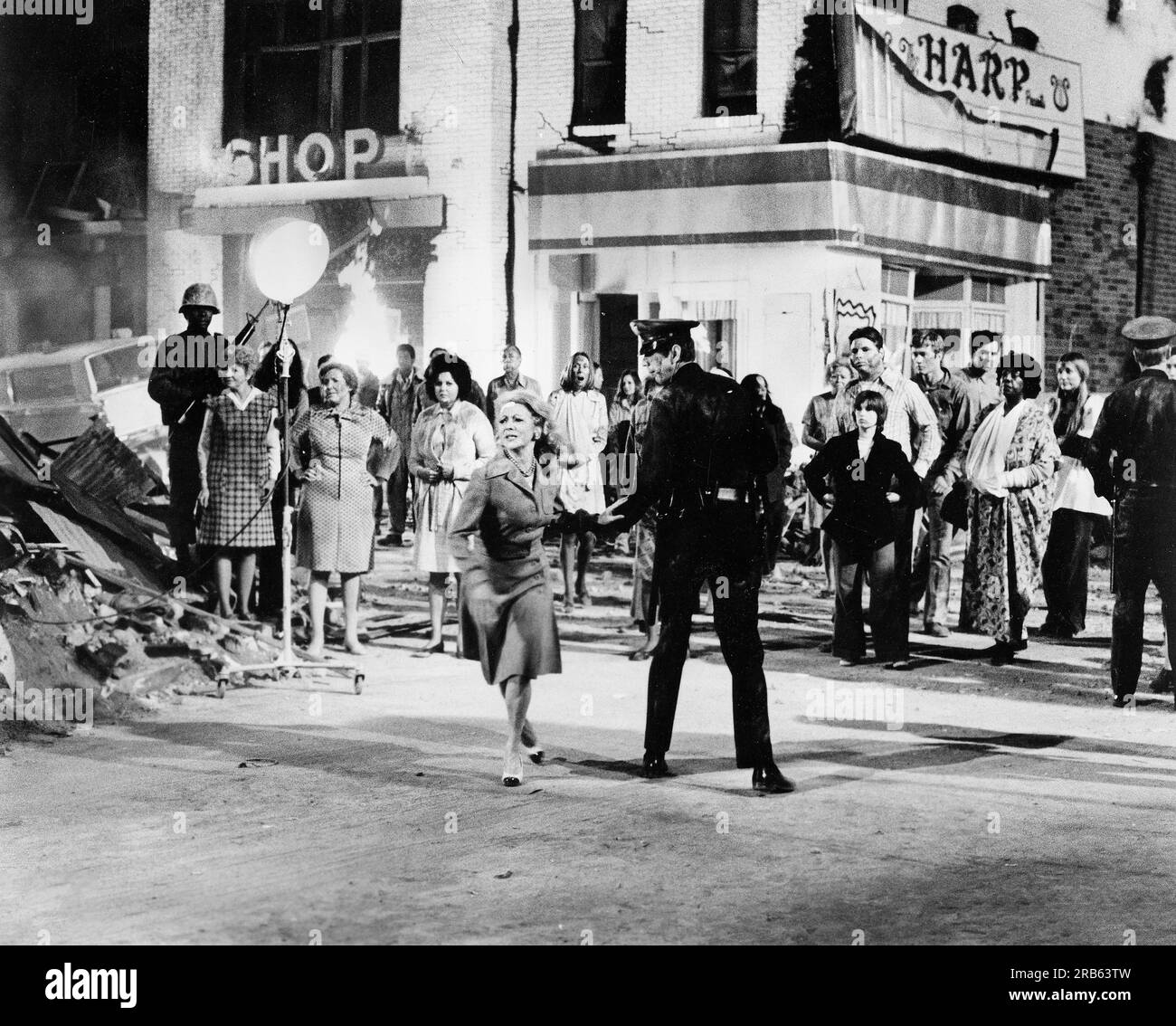 Monica Lewis (center), Street Scene, on-set of the Film, "Earthquake ...