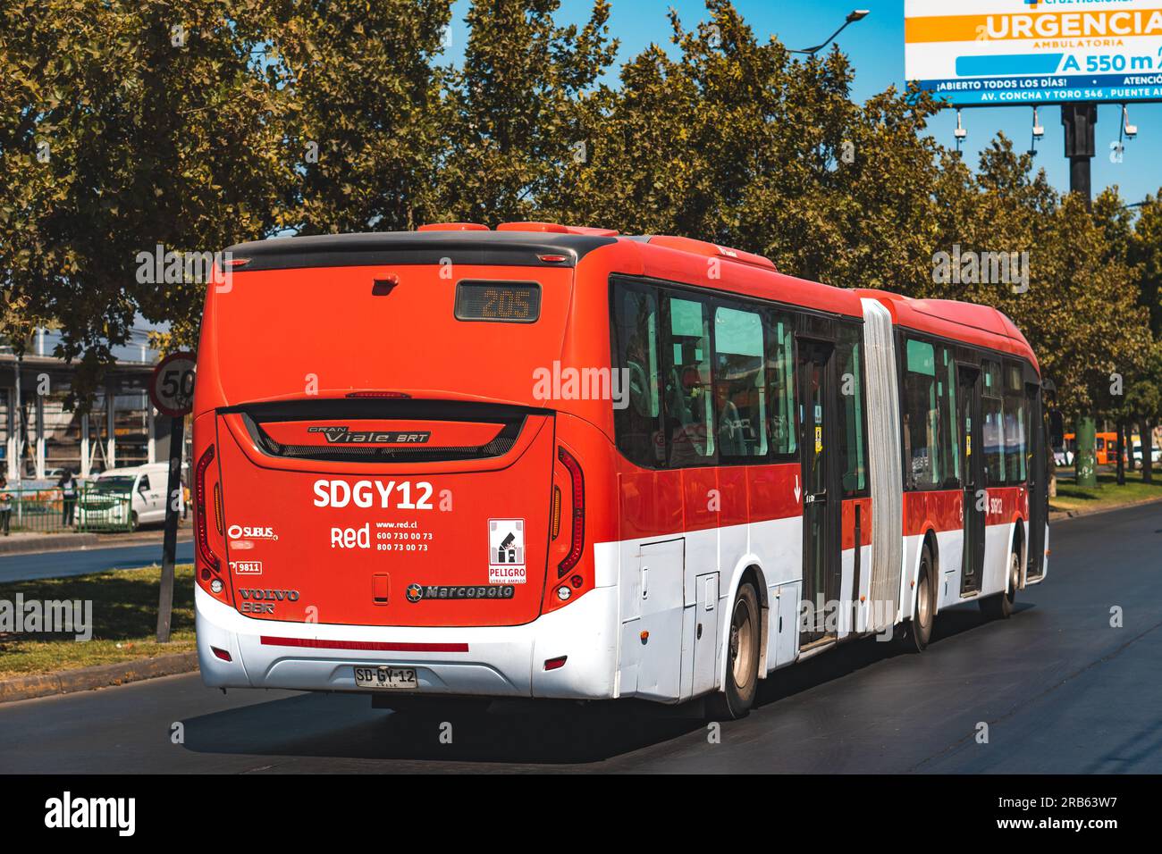 Santiago, Chile - March 16 2023: A public transport Transantiago, or ...
