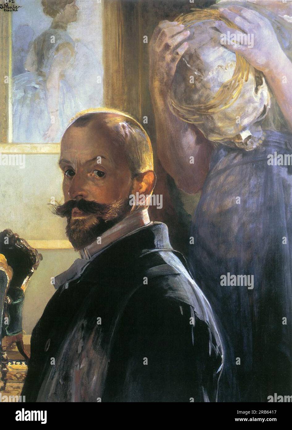 Self-portrait with skull by Jacek Malczewski Stock Photo - Alamy