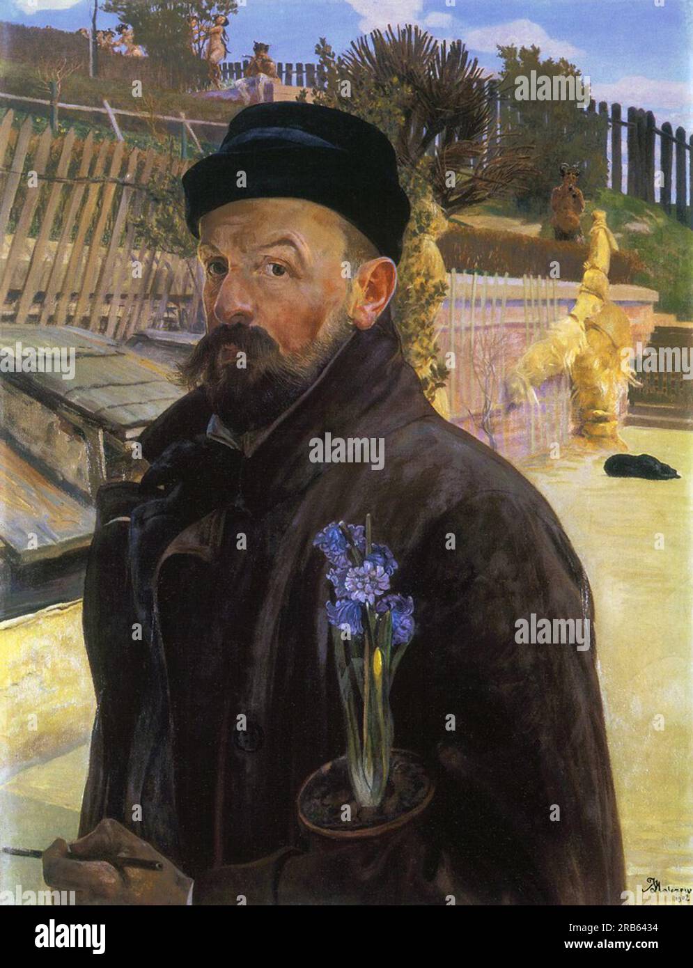 Self-portrait with hyacinth by Jacek Malczewski Stock Photo - Alamy