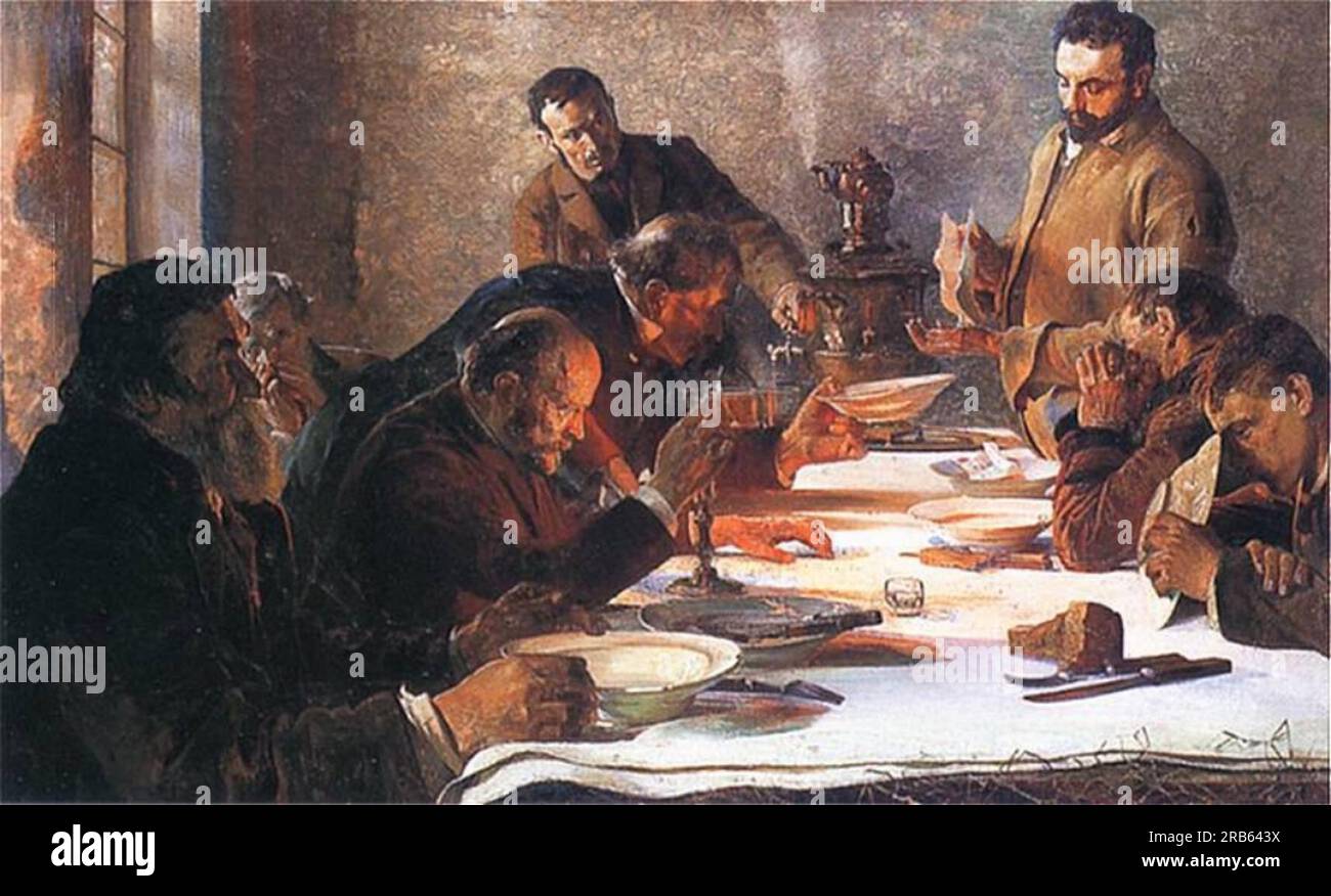 Christmas Eve in Siberia 1892 by Jacek Malczewski Stock Photo - Alamy