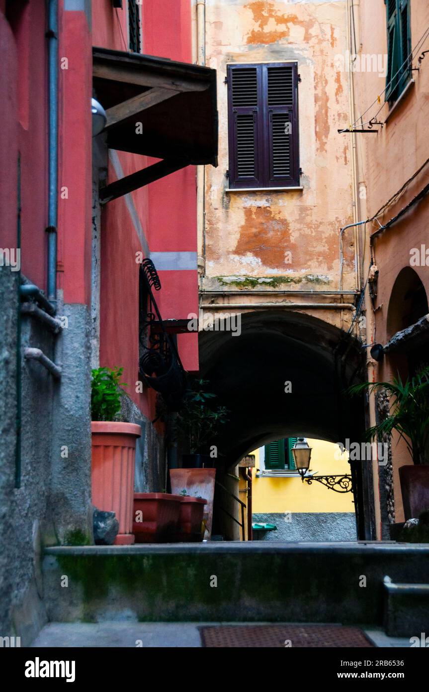 Barrel vault arch in the historic pedestrian fishing village of ...
