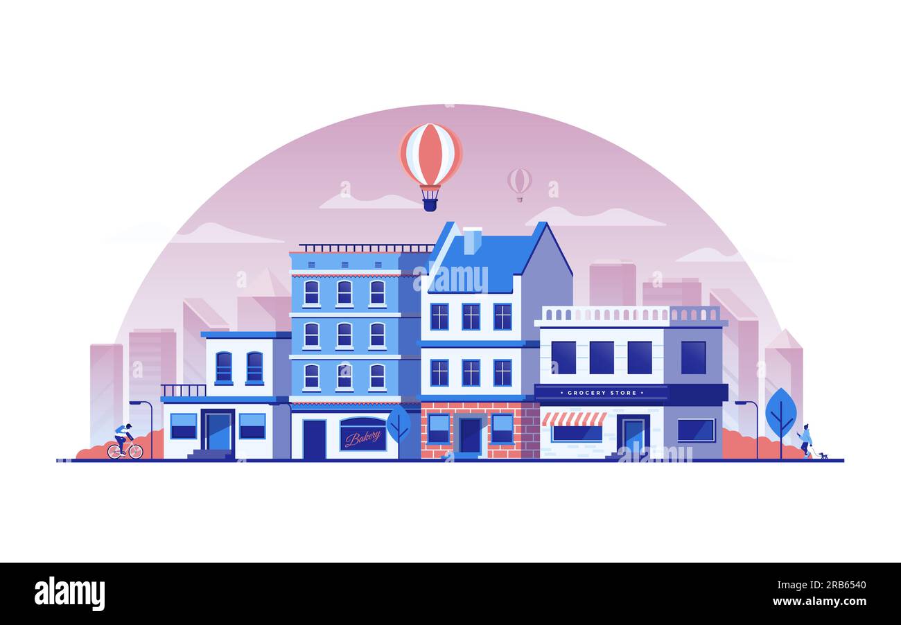 Downtown window shopping Stock Vector Images - Alamy