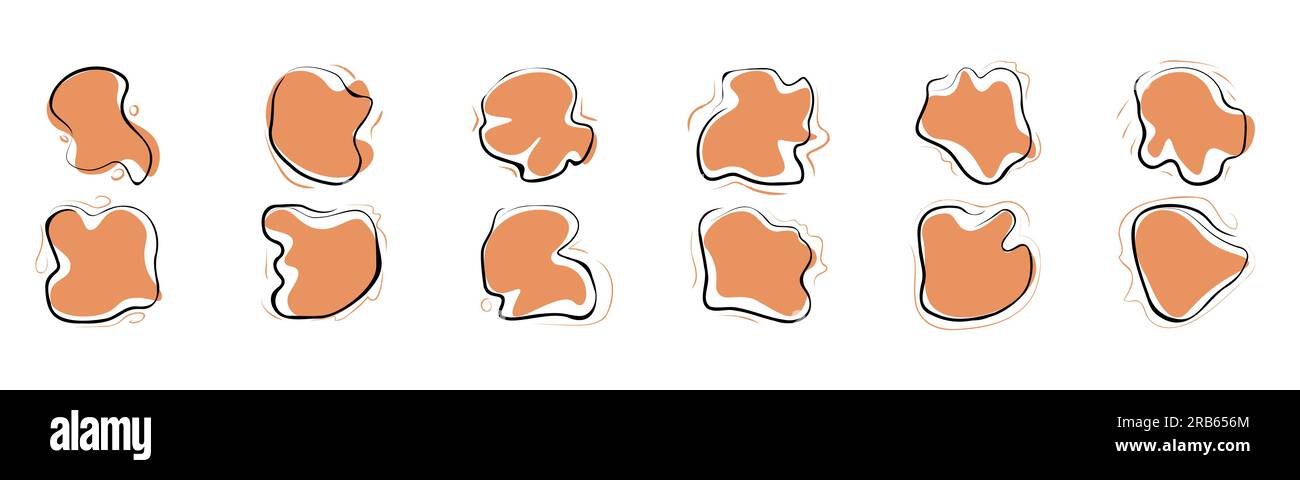 Abstract shape organic banner design element. Set of graphic elements ...