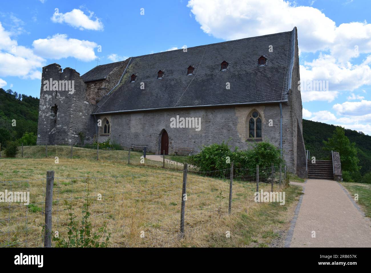 old pilgrim church Bleidenberg above Oberfell Stock Photo - Alamy