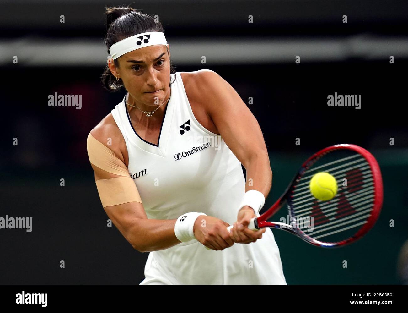 Caroline Garcia during her match against Marie Bouzkova on day five of ...