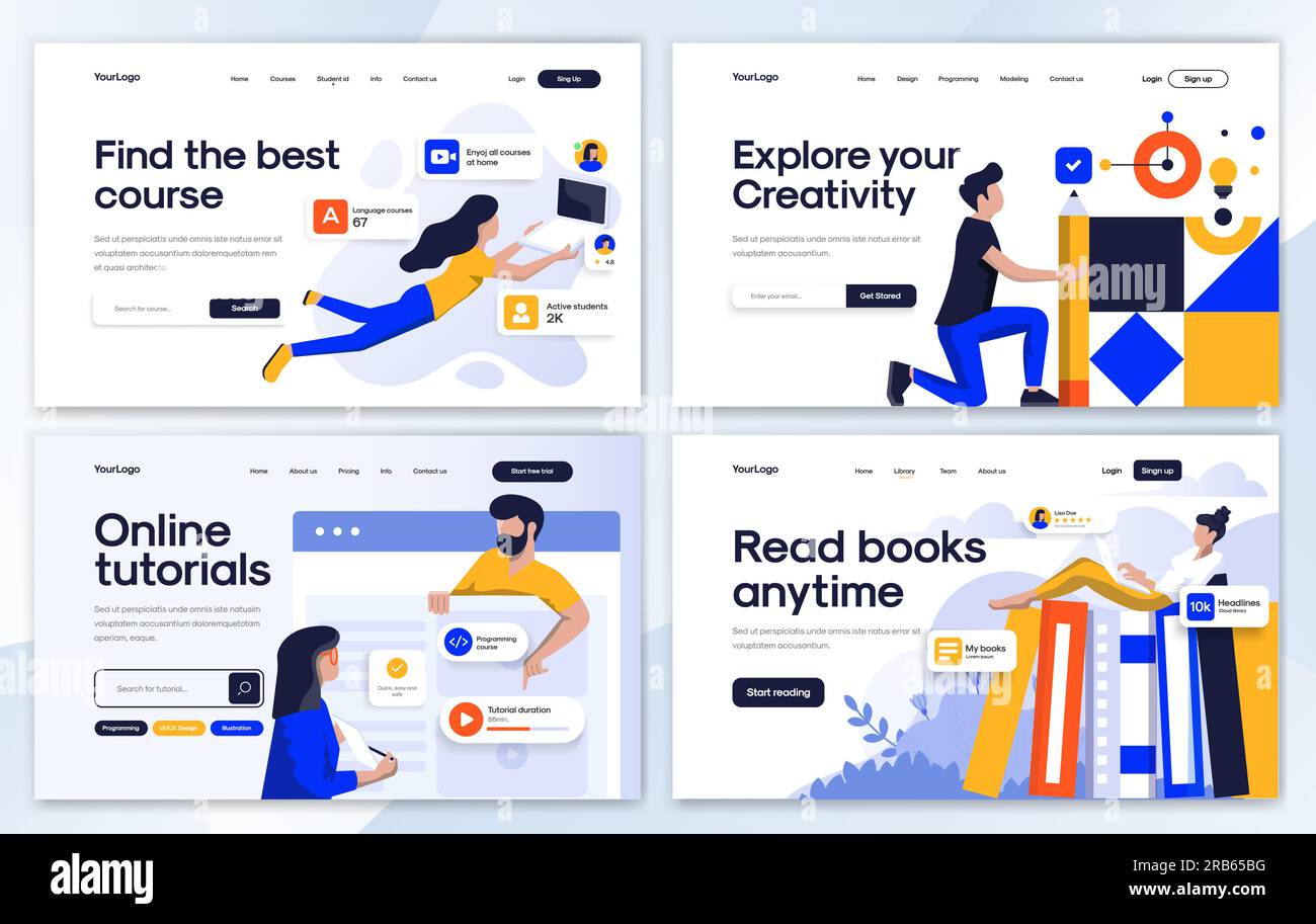 Course page Stock Vector Images - Alamy