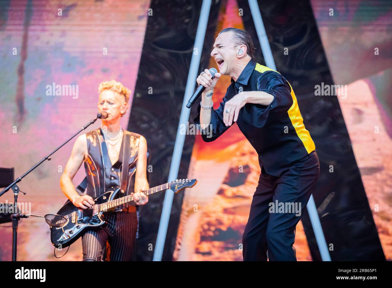 Berlin, Germany. 07th July, 2023. Frontman Dave Gahan (r) and Martin ...