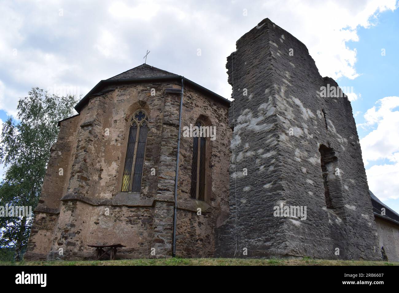 old pilgrim church Bleidenberg above Oberfell Stock Photo - Alamy