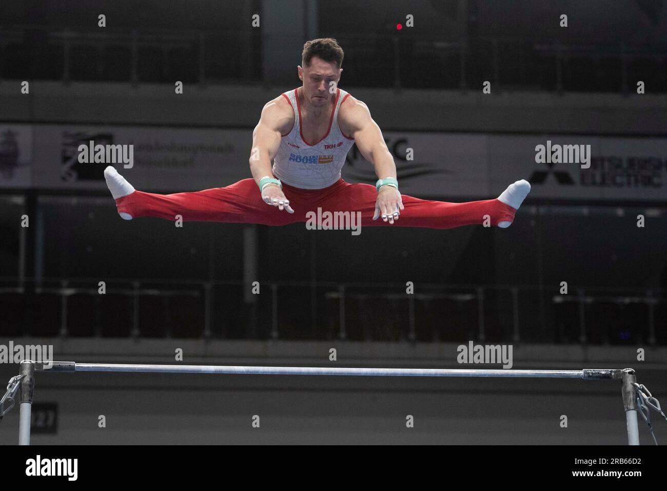 Andreas TOBA, TK Hannover, high bar gymnastics action, men's all-around ...