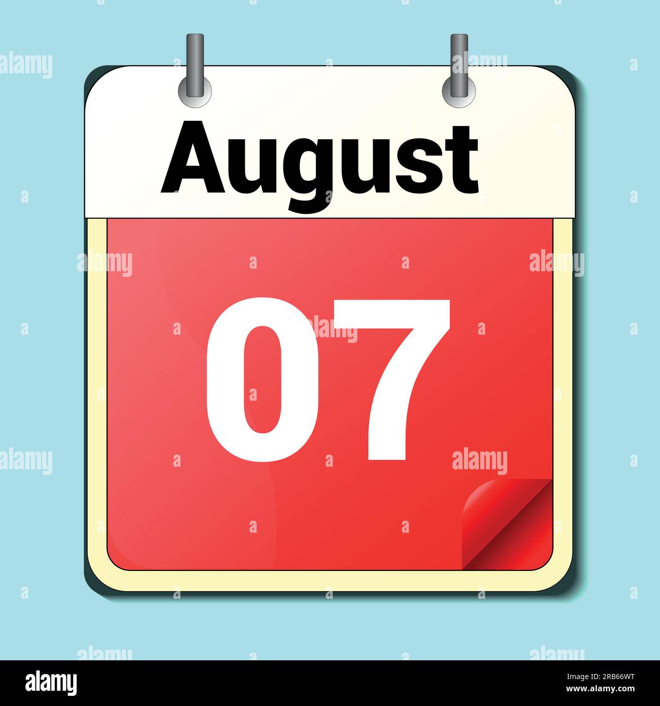 day on the calendar, vector image format, August 07 Stock Vector Image ...