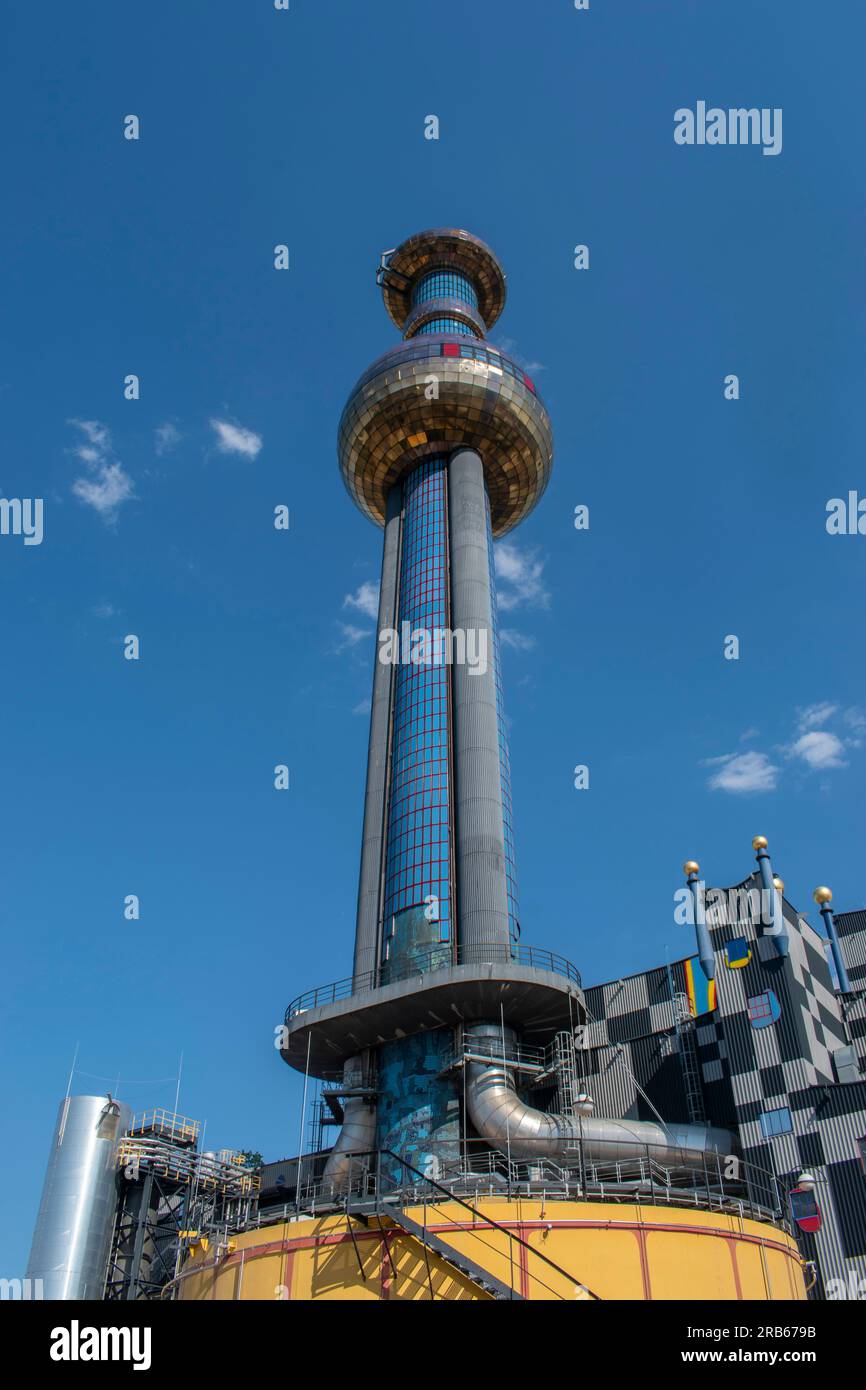 Vienna, Austria, 7 july 2023: The spittelau waste incineration factory ...