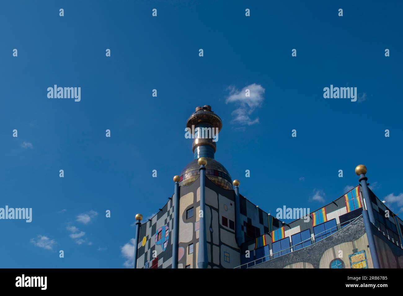 Vienna, Austria, 7 july 2023: The spittelau waste incineration factory ...