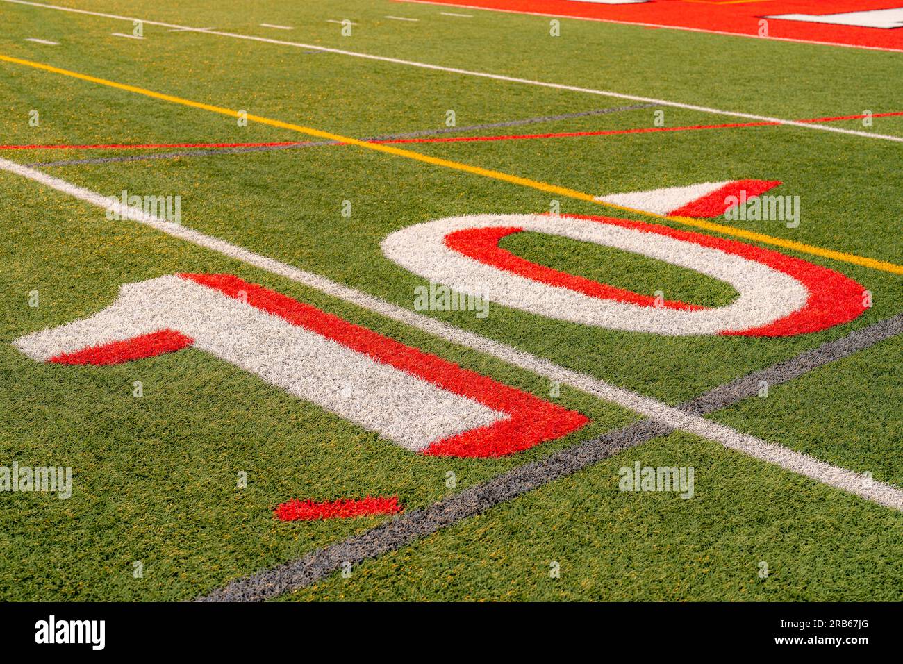 Red And White Football Field Turf