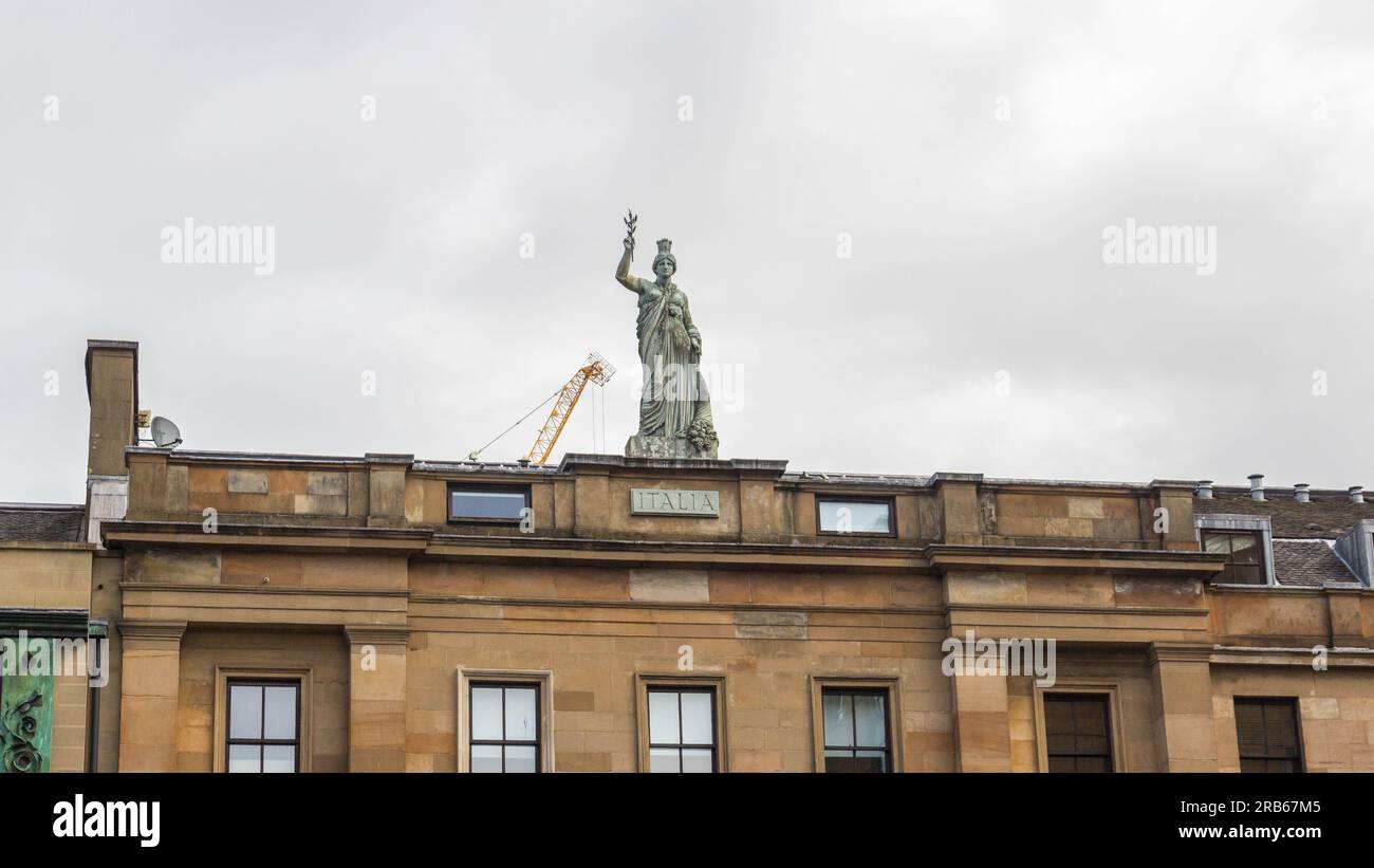 The rooftop of the Italian Centre, Italia statue facing south down ...