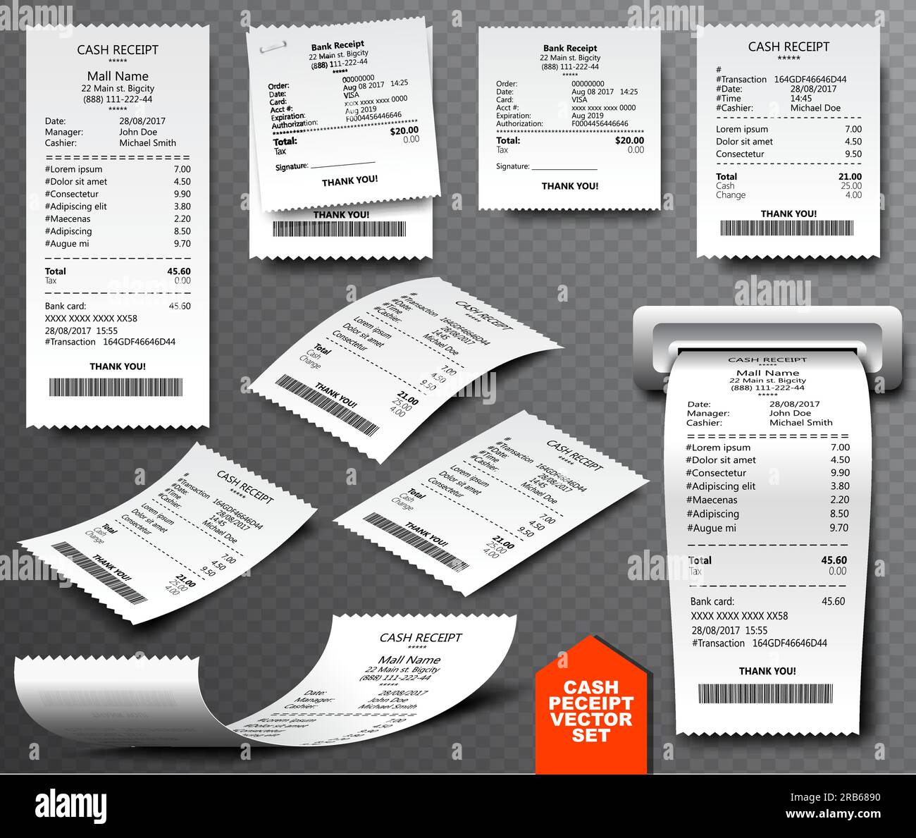 Atm receipt Stock Vector Images - Alamy