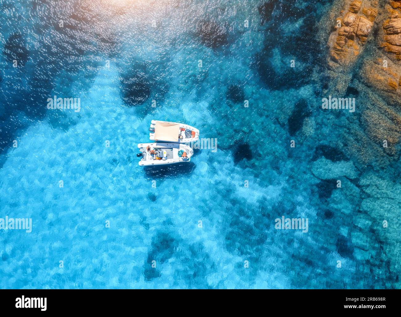 Aerial little boat in hi-res stock photography and images - Alamy