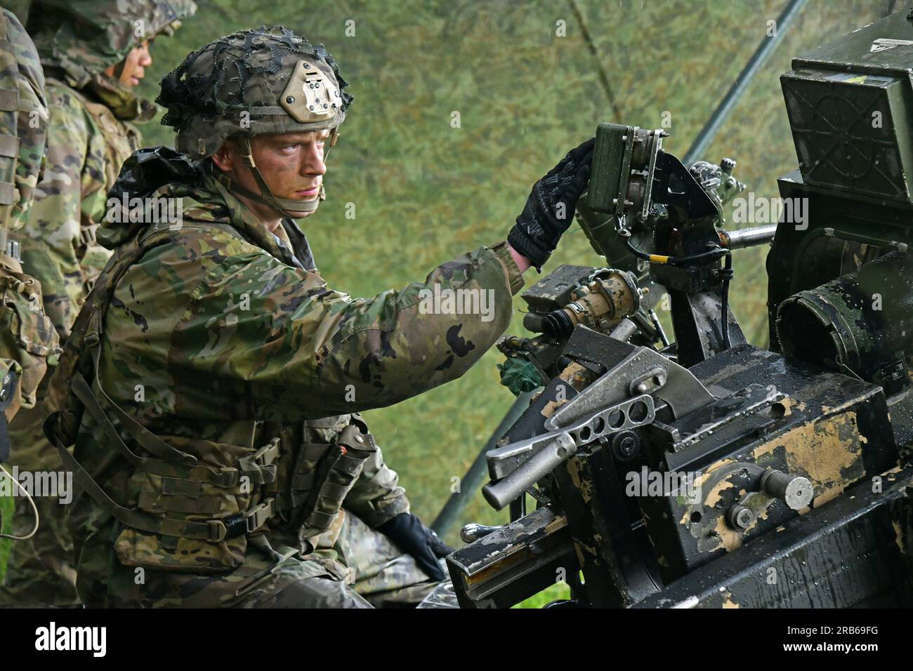 June 6, 2023 - Postojna, Slovenia - A U.S. Army paratrooper assigned to ...