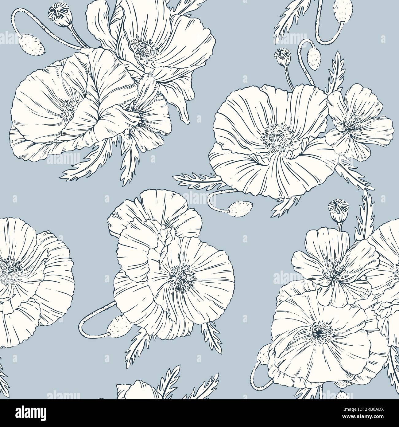 Vintage poppy wallpaper Stock Vector Images - Alamy