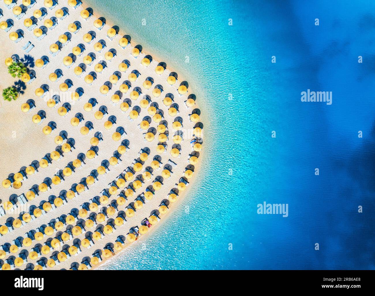 Aerial view beach empty chaise hi-res stock photography and images - Alamy