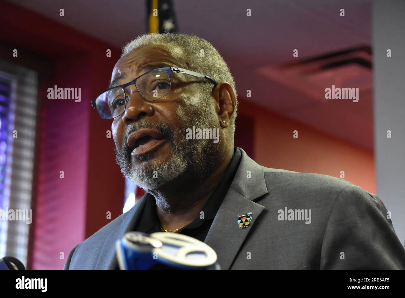 Newark, United States. 07th July, 2023. Uncle of Late Firefighter Wayne ...