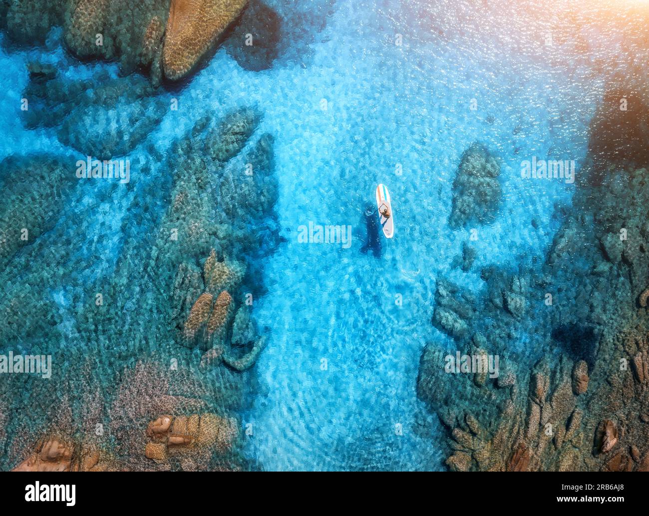 Aerial view man on sup hi-res stock photography and images - Alamy