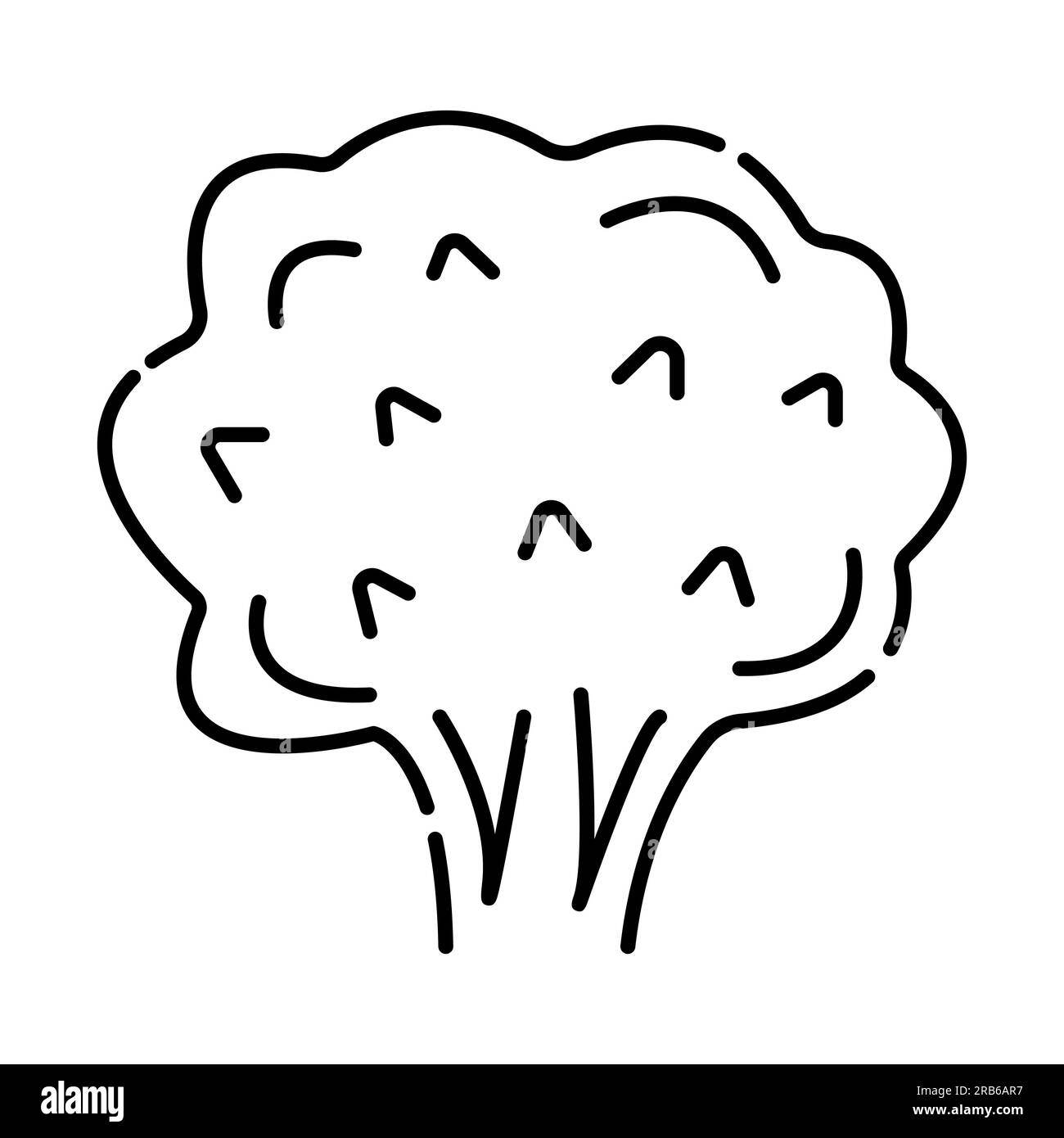 Doodle broccoli outline broccoli Black and White Stock Photos & Images ...