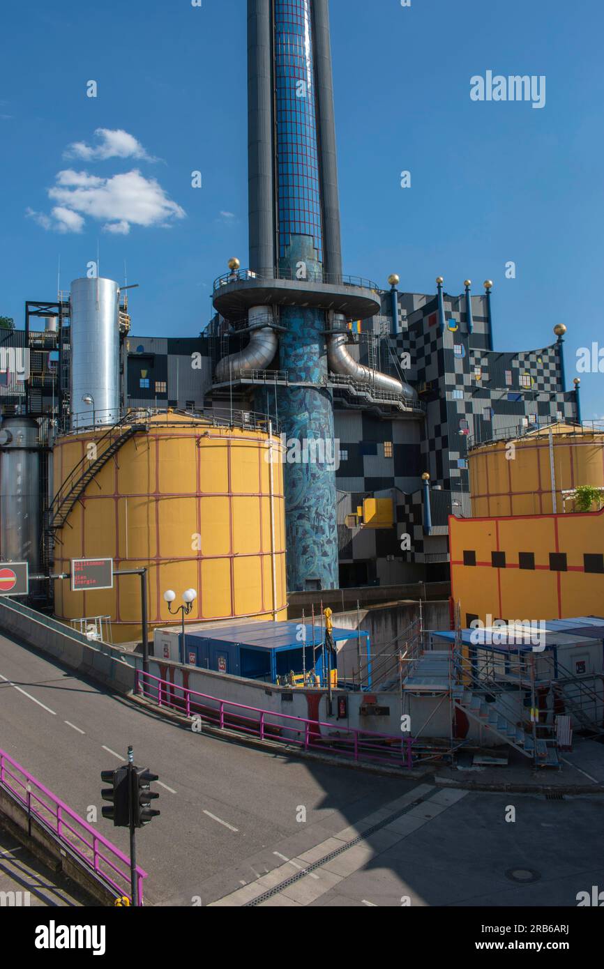 Vienna, Austria, 7 july 2023: The spittelau waste incineration factory ...