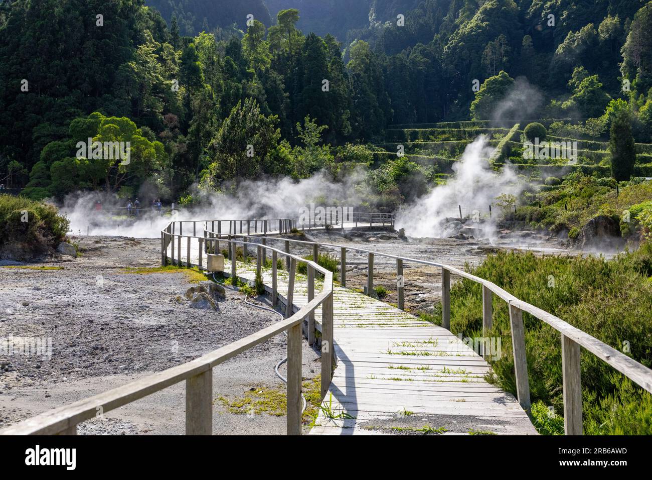 Landscape in Caldera in Furnas Lake "Lagoa das Furnas". Caldera is a ...