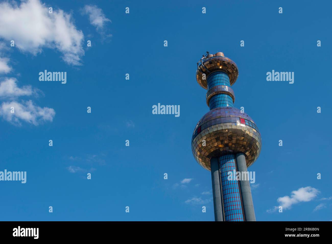 Vienna, Austria, 7 july 2023: The spittelau waste incineration factory ...