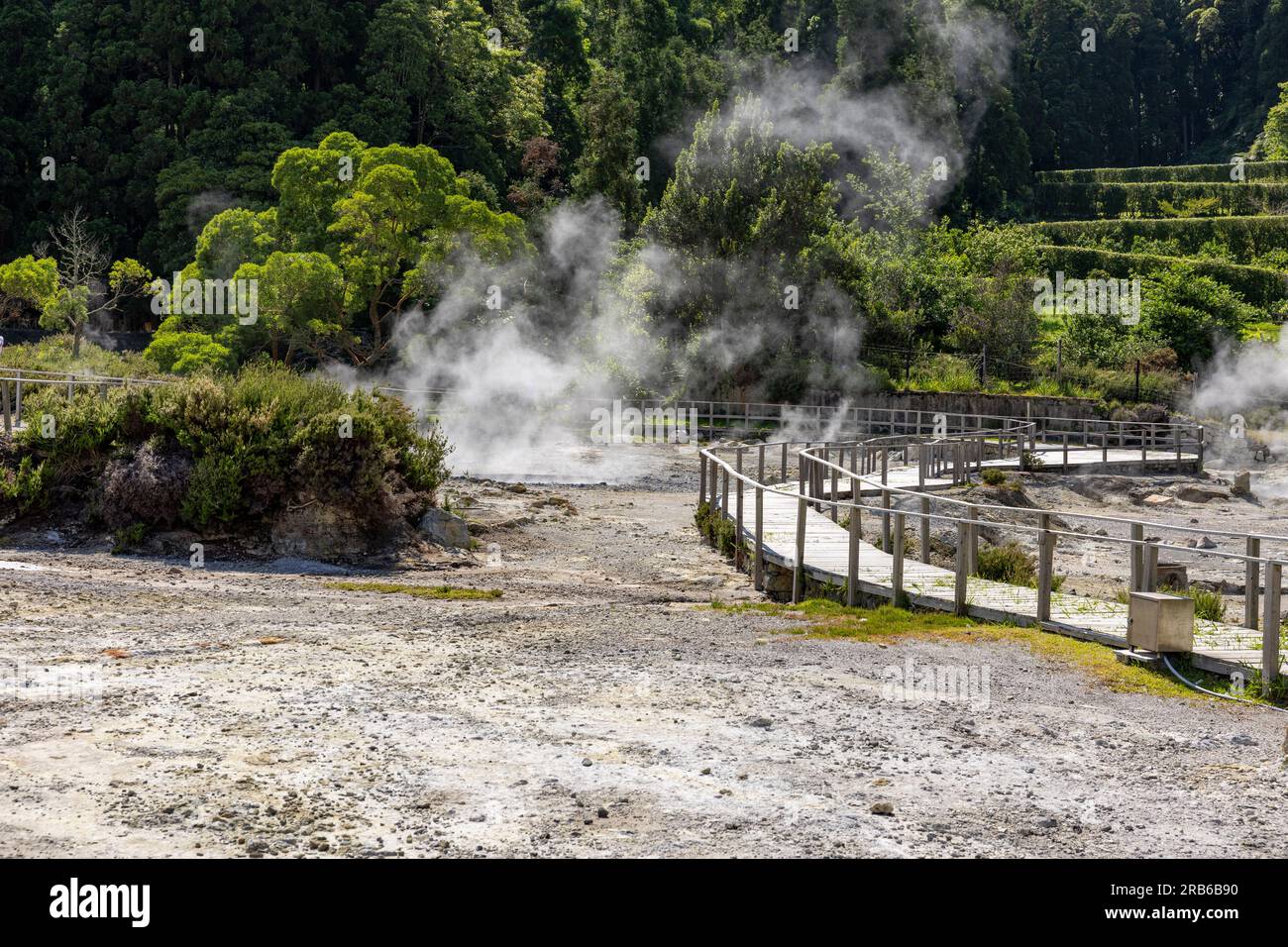 View of Caldera in Furnas Lake "Lagoa das Furnas". Caldera is a ...