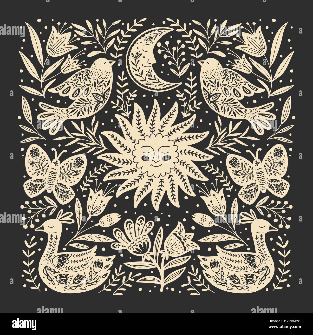 Vintage fauna prints Stock Vector Images - Alamy