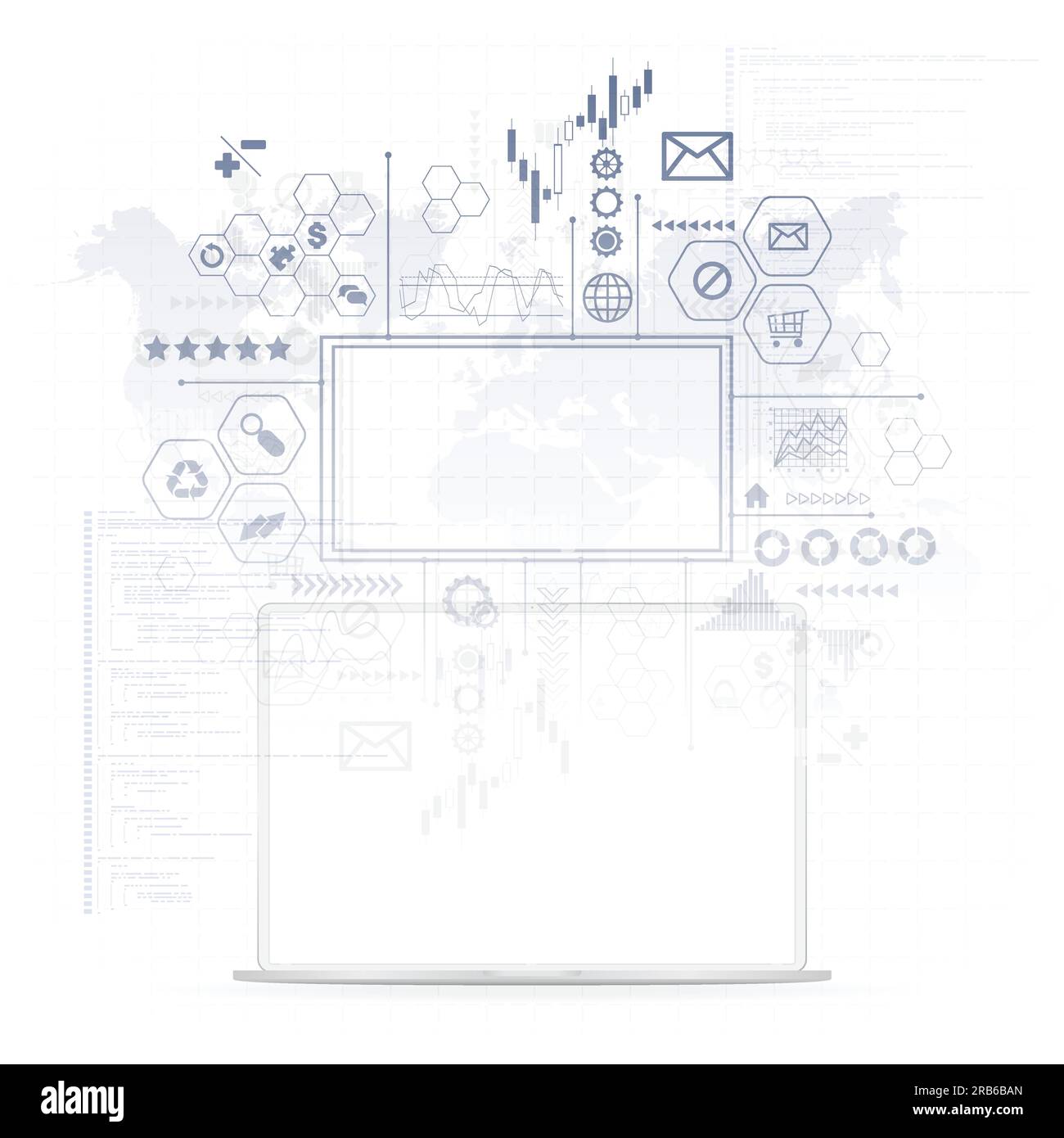 Digital graph statistics background laptop Stock Vector Image & Art - Alamy