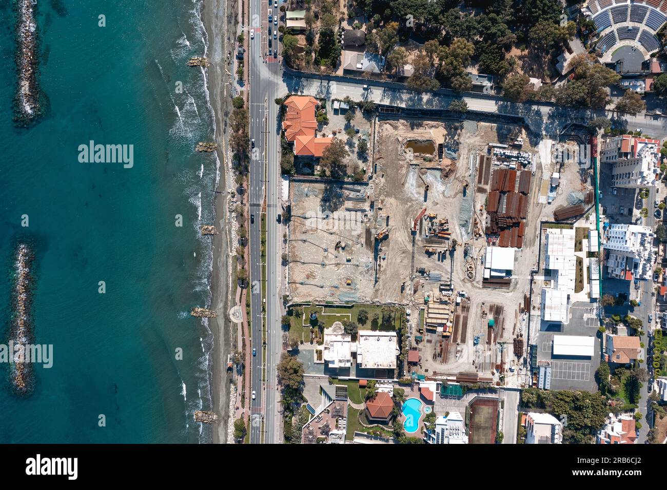 Overhead view of construction area in Limassol, Cyprus Stock Photo - Alamy