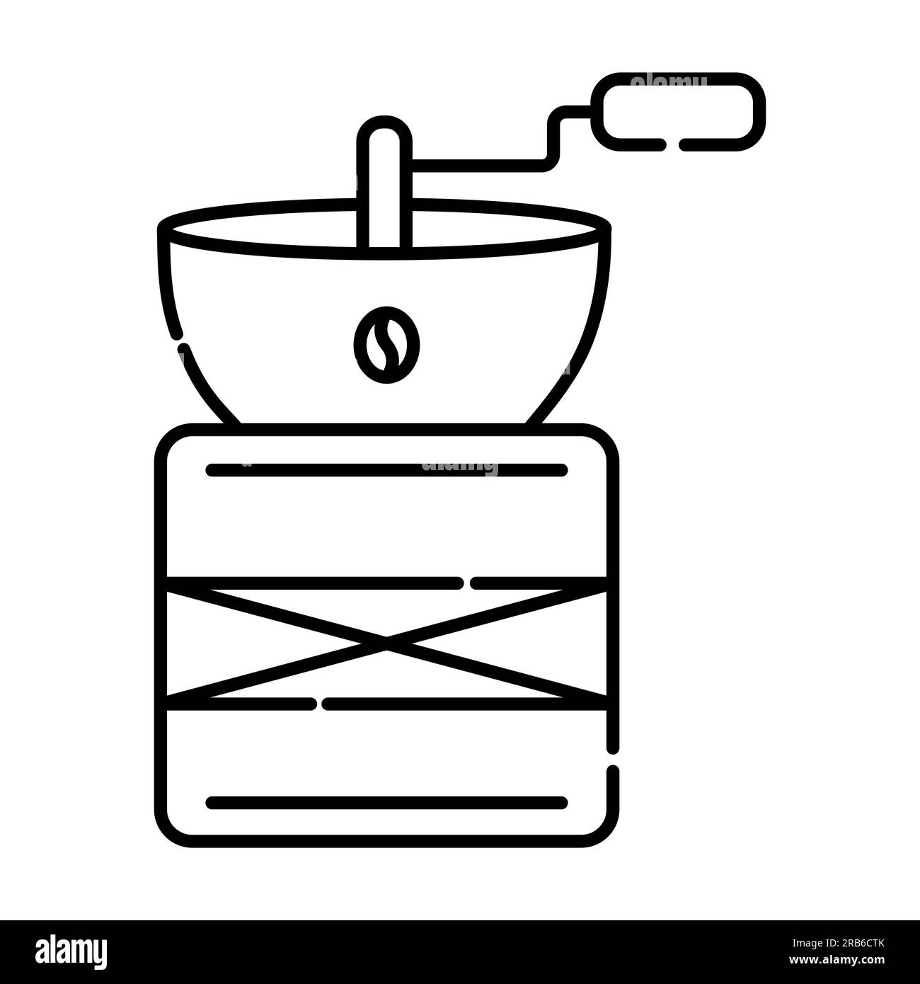 Coffee grinder black and white vector line icon Stock Vector Image ...