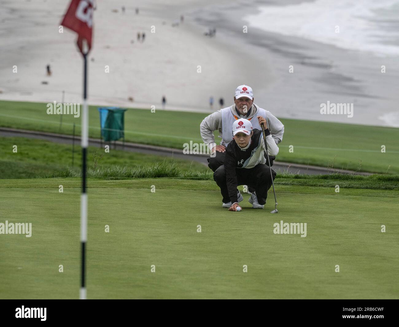 Pebble Beach, United States. 07th July, 2023. Hyo Joo Kim and caddie ...