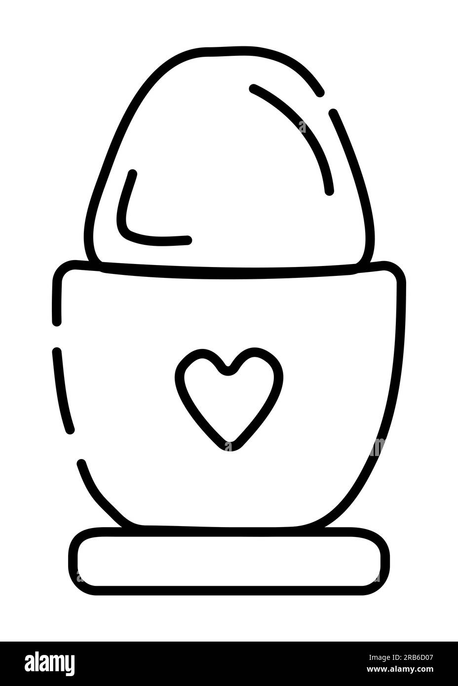 Boiled Egg Black And White Vector Line Icon Stock Vector Image And Art Alamy