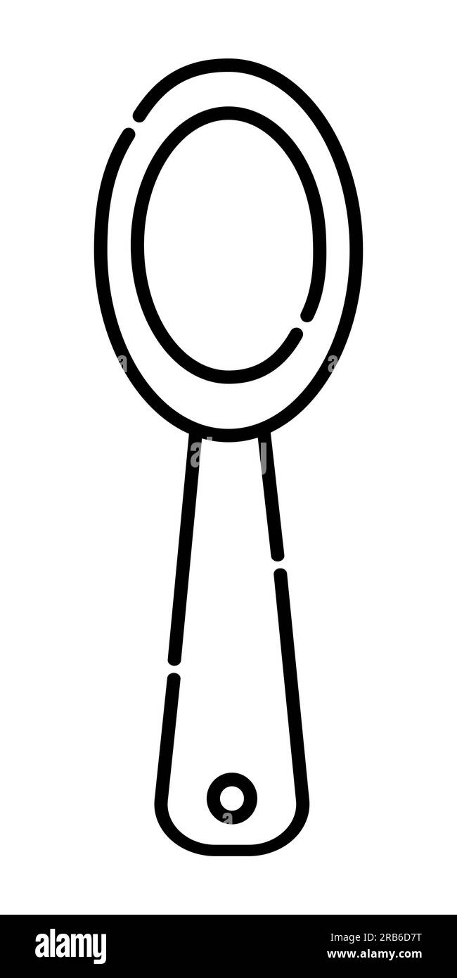 Simple spoon black and white vector line icon Stock Vector Image & Art ...