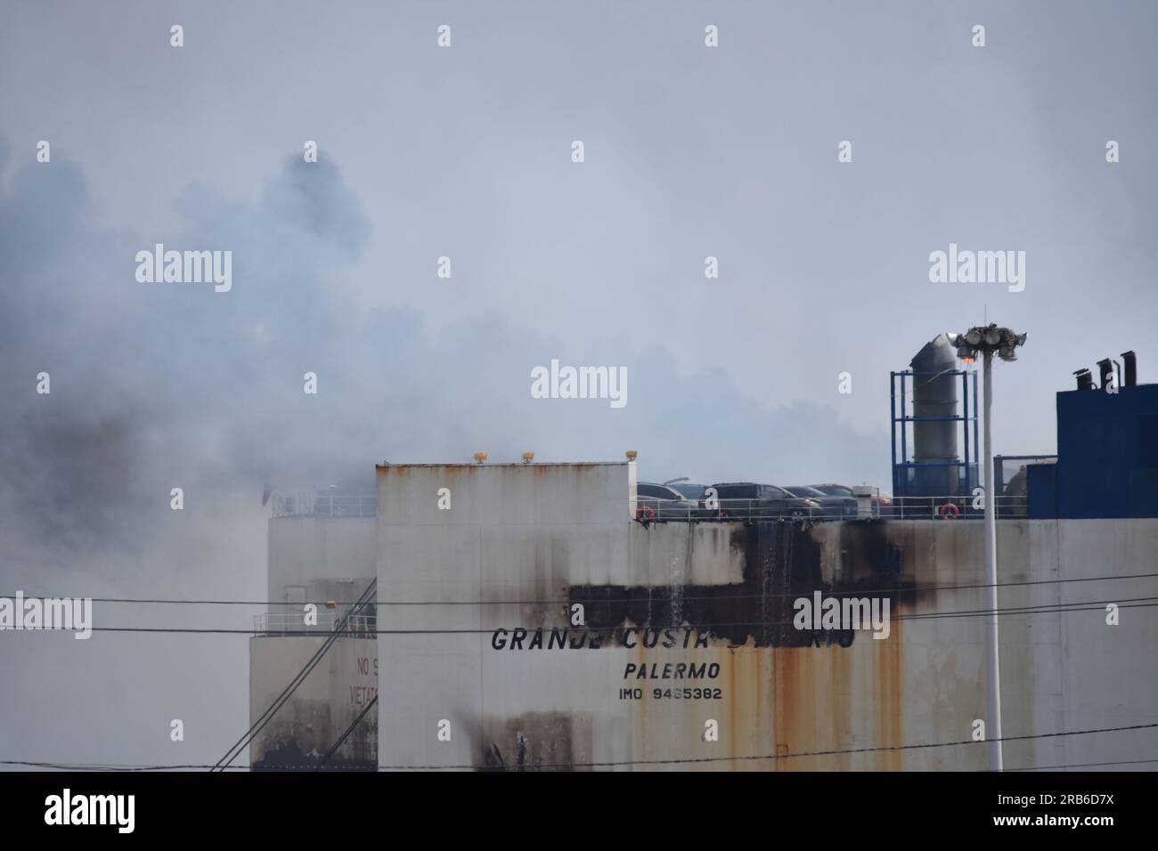 Newark, United States. 07th July, 2023. Heavy smoke proves as a ...