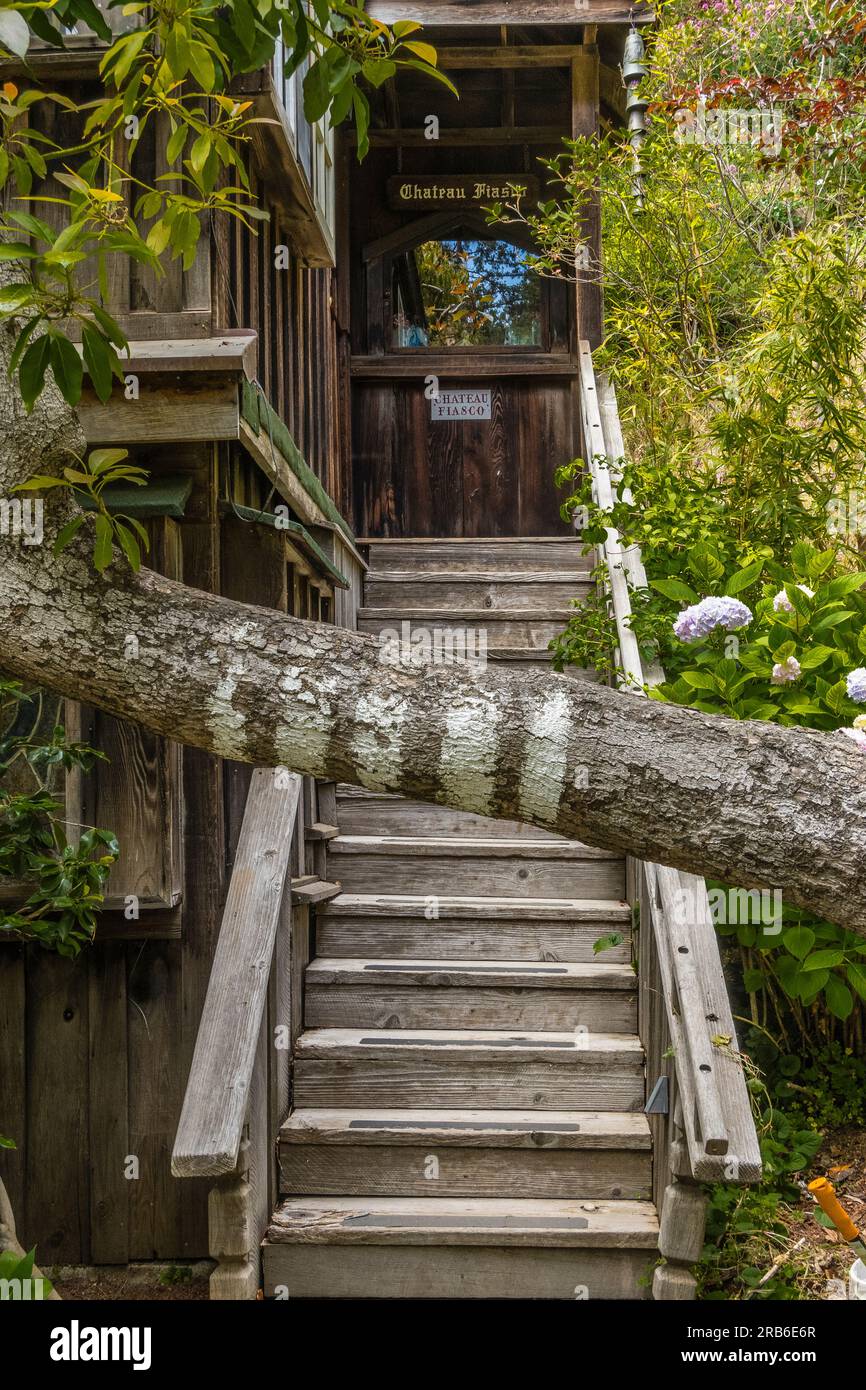 Historical rustic cabins at Deetjen's Big Sur Inn on highway 1 in Big ...