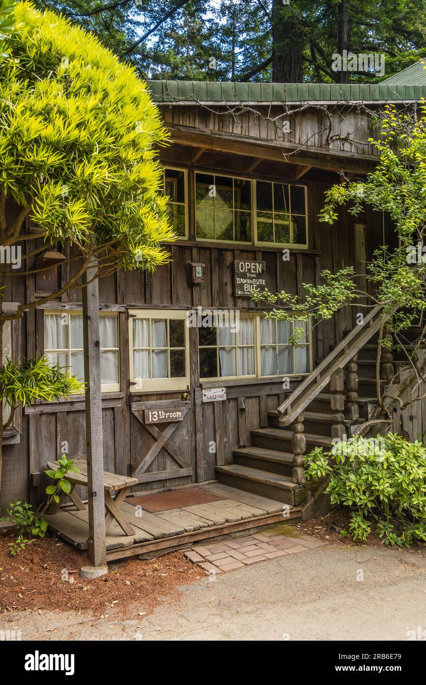Historical rustic cabins at Deetjen's Big Sur Inn on highway 1 in Big ...