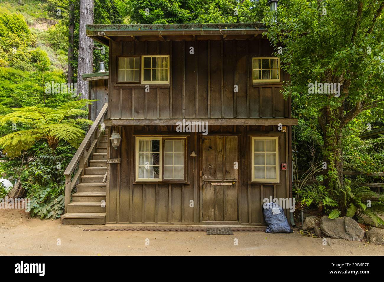 Historical rustic cabins at Deetjen's Big Sur Inn on highway 1 in Big ...