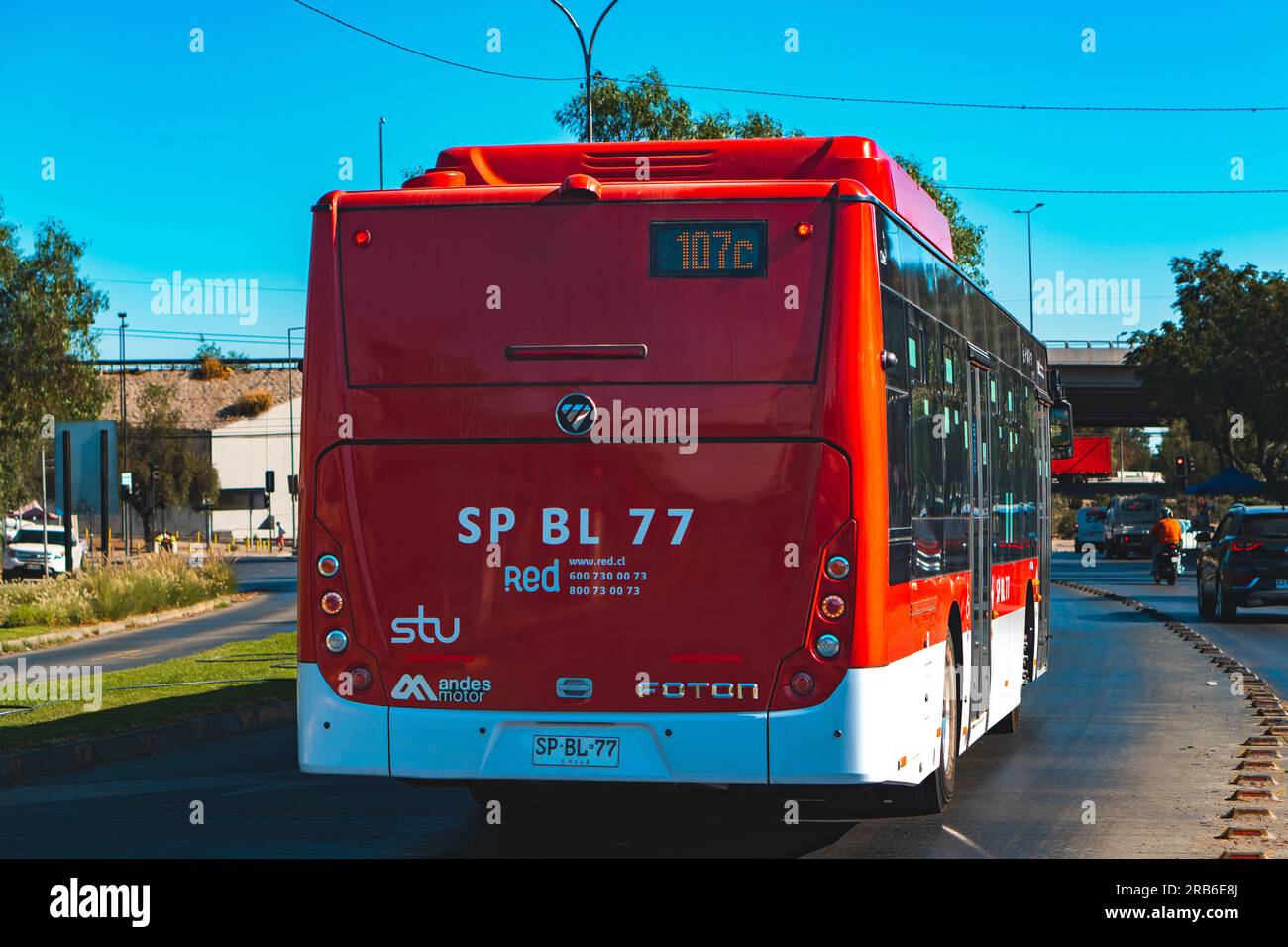 Santiago, Chile - March 17 2023: A public transport Transantiago, or ...