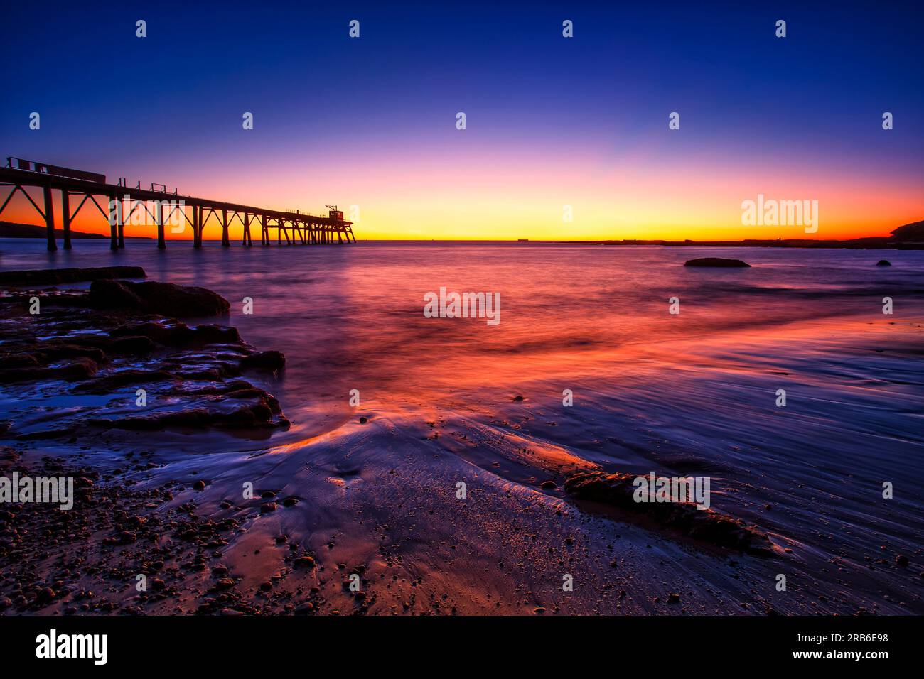 Scenic seascape sunrise at Middle camp beach by historic Catherine Hill ...