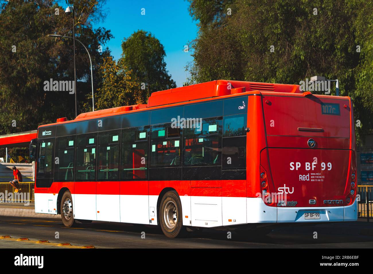 Santiago, Chile - March 17 2023: A public transport Transantiago, or ...