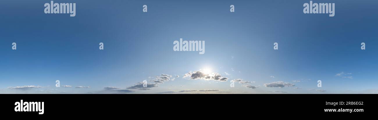clear blue skybox with clouds as seamless hdri 360 panorama with zenith ...