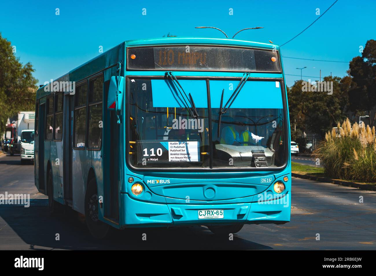 Santiago, Chile - March 17 2023: A public transport Transantiago, or ...