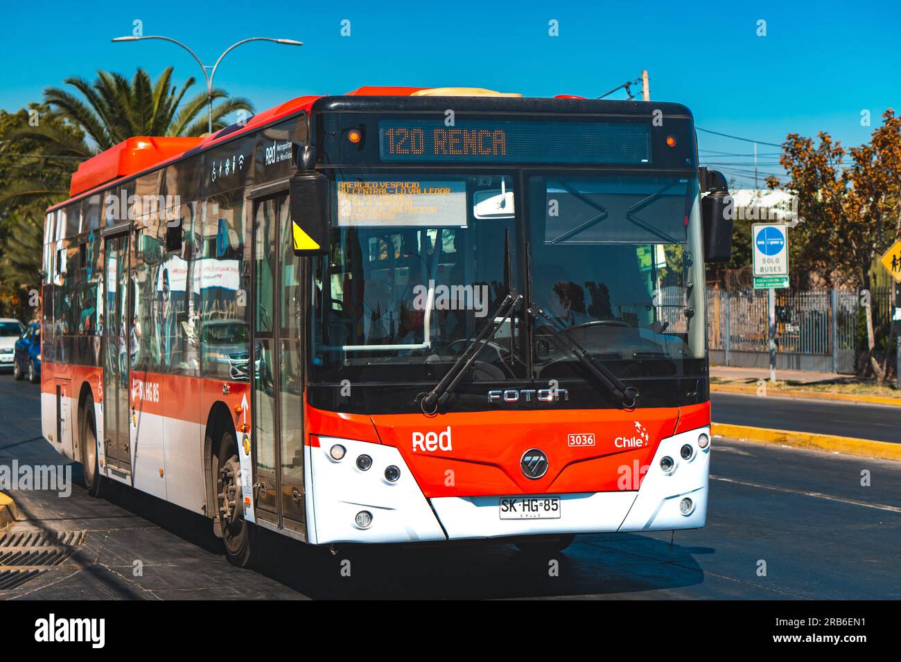 Santiago, Chile - March 17 2023: A public transport Transantiago, or ...