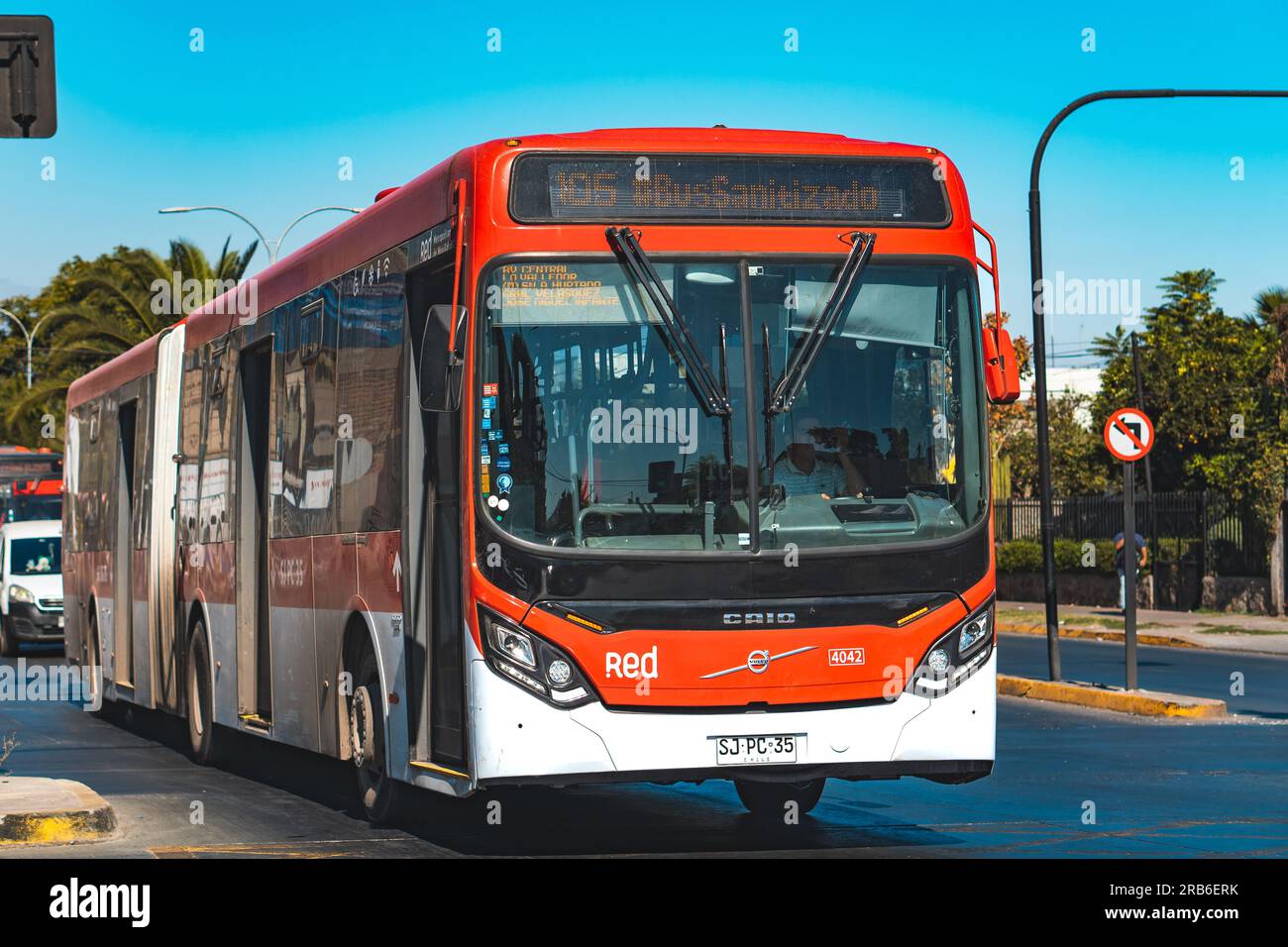 Santiago, Chile - March 17 2023: A public transport Transantiago, or ...