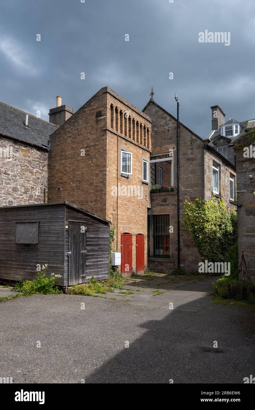 7 July 2023. Forres,Moray,Scotland. This is a the end of a lane on High ...